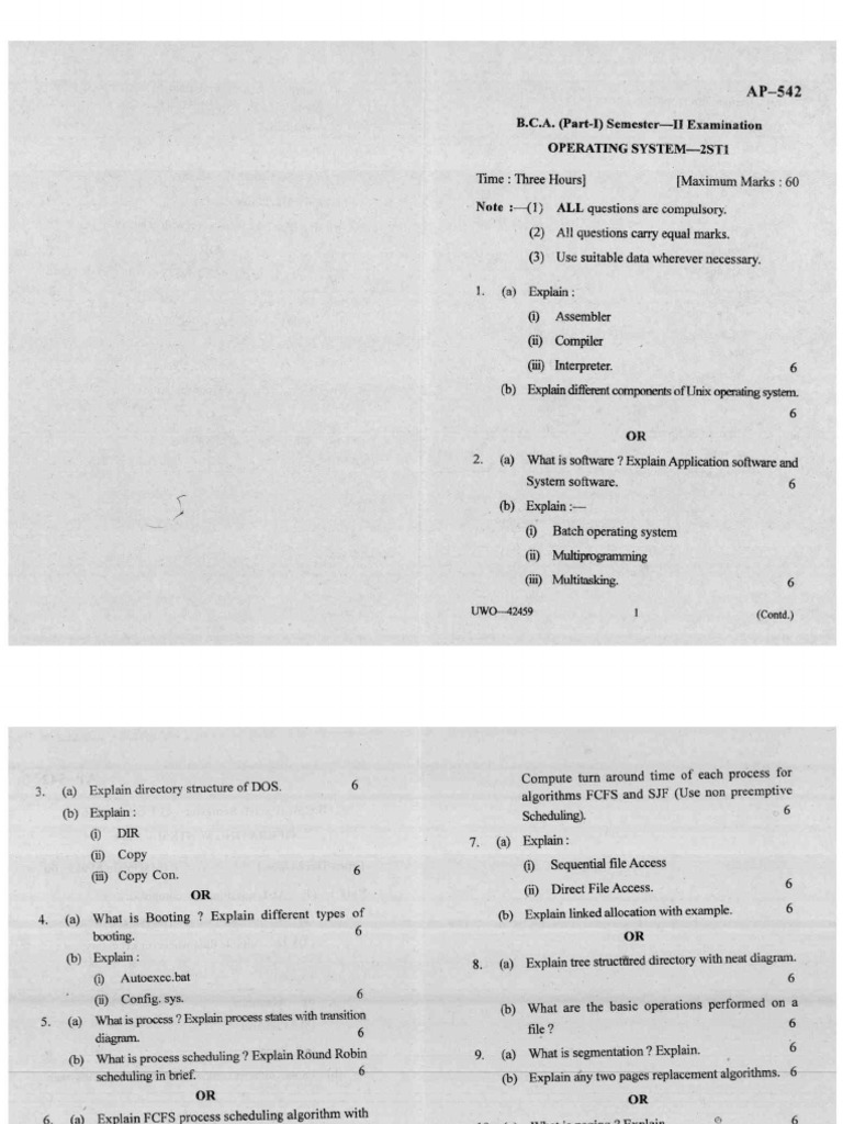 Amaravati University Papers | PDF | Scheduling (Computing) | Operating System