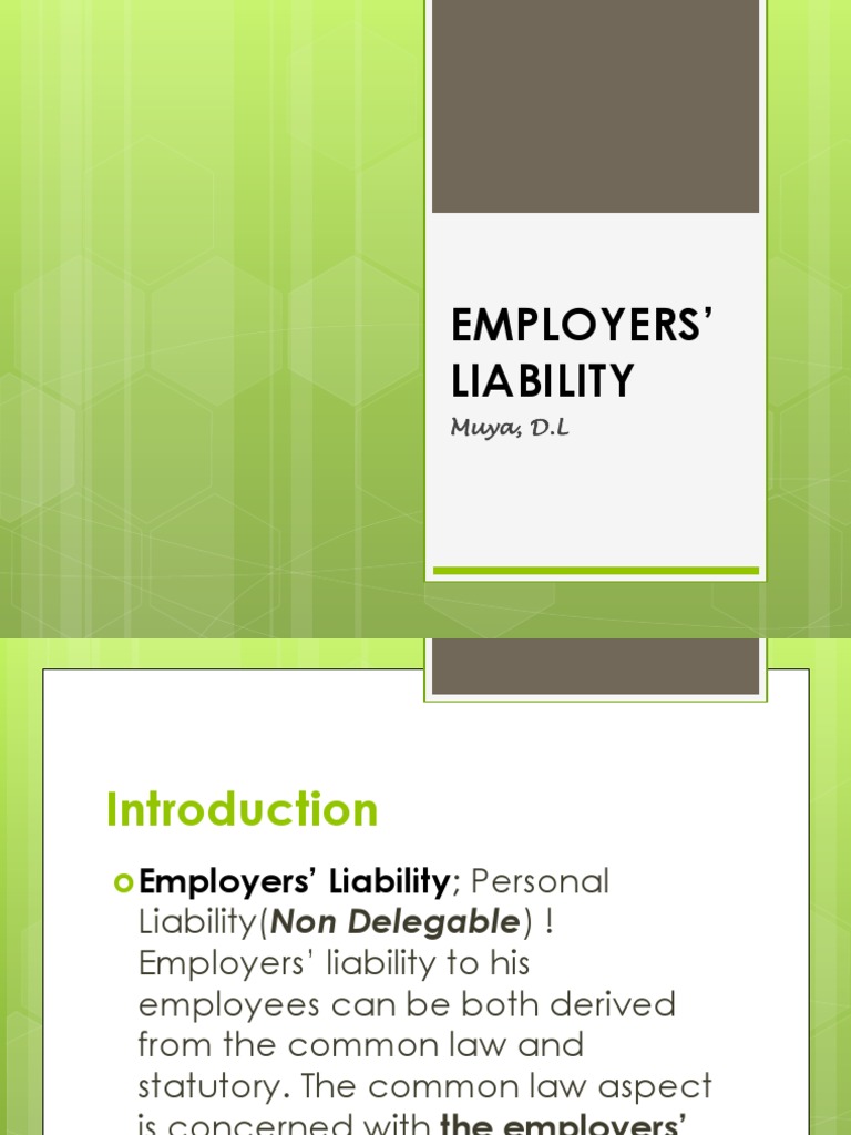 Employers' Liability | PDF | Duty Of Care | Employment