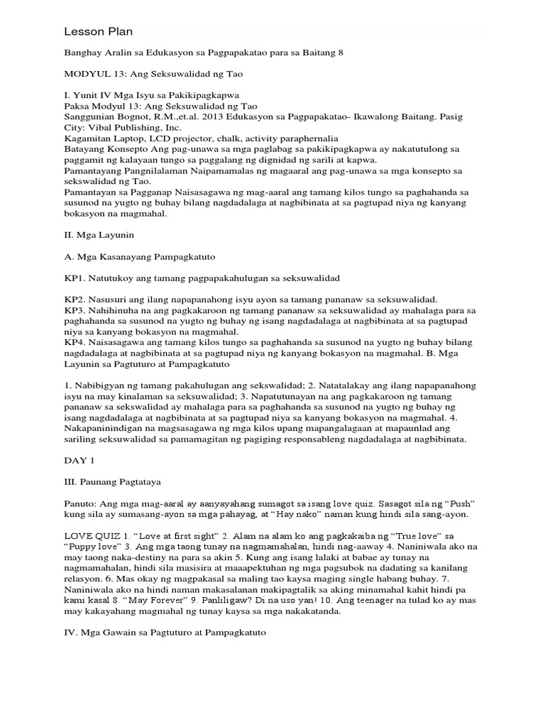 ESP Lesson Plan | PDF