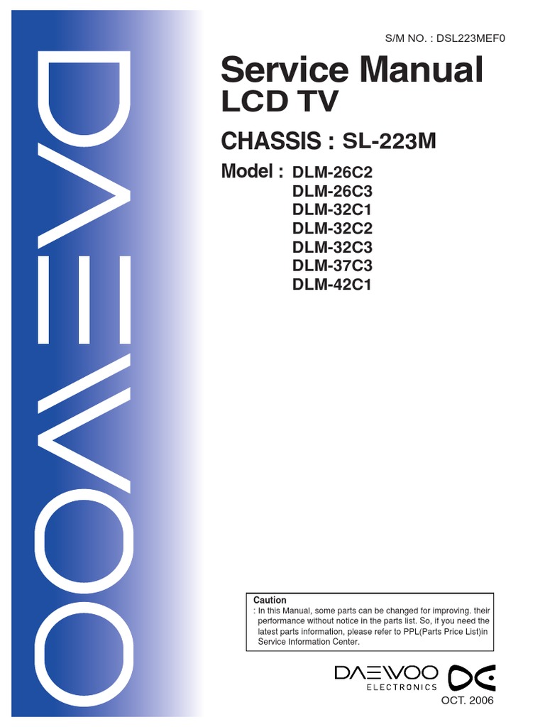 Daewoo - DLM 26c2 26c3 32c1 32c2 32c3 37c3 42c1 - Chassis - sl223m ...