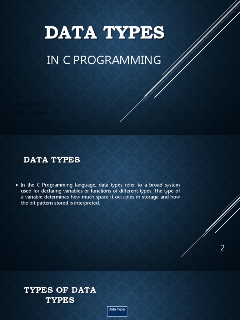 Data Types: in C Programming | PDF | Data Type | Integer (Computer Science)