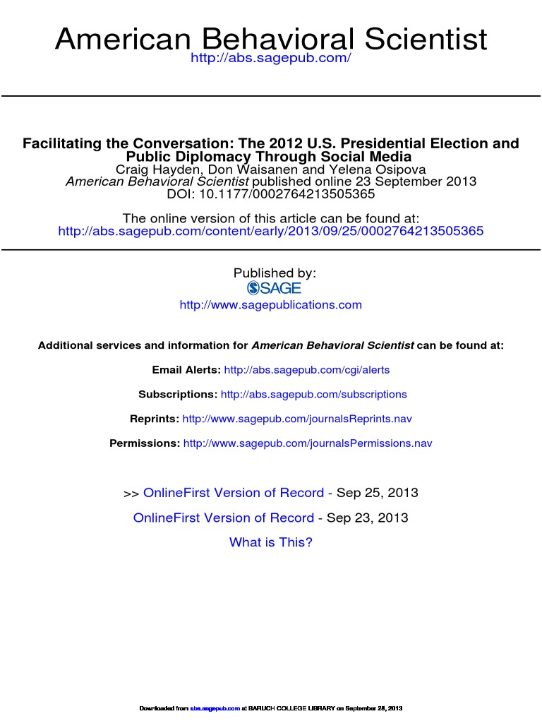 Facilitating The Conversation The 2012 U PDF | PDF | Public Diplomacy ...