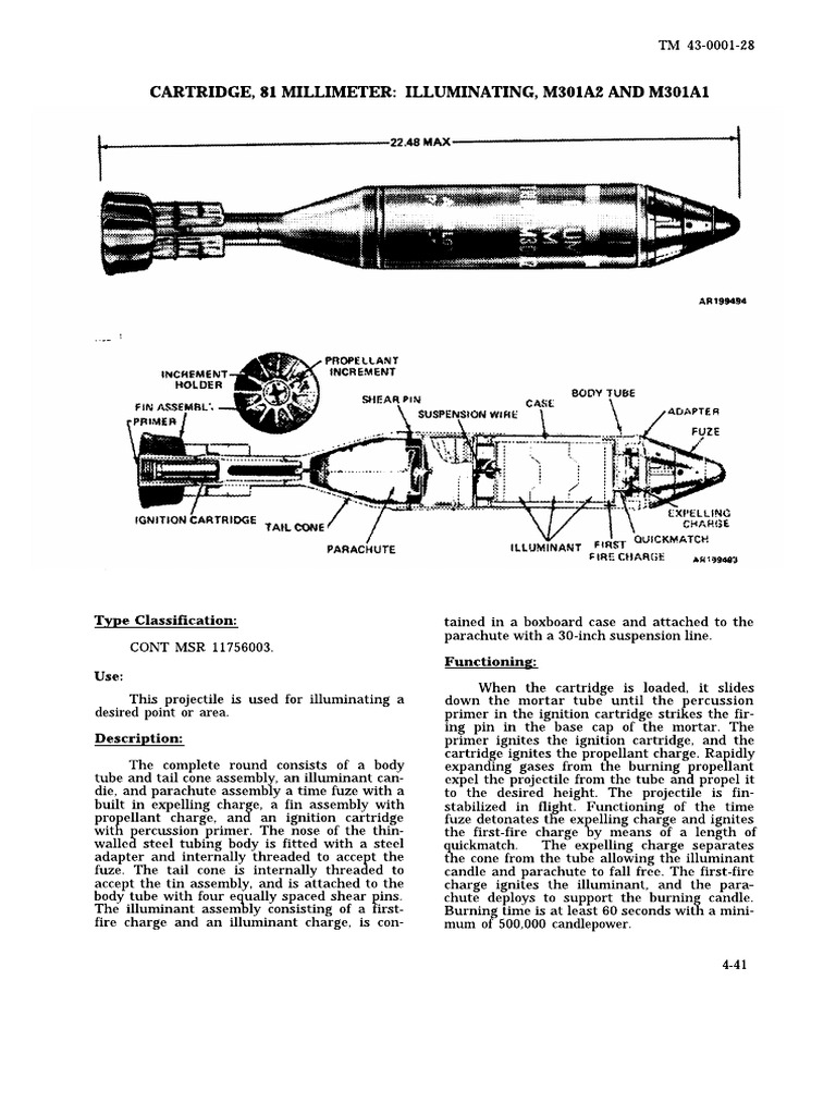 Cartridge, 81mm Illuminating, M301a2 and M301a1 | PDF