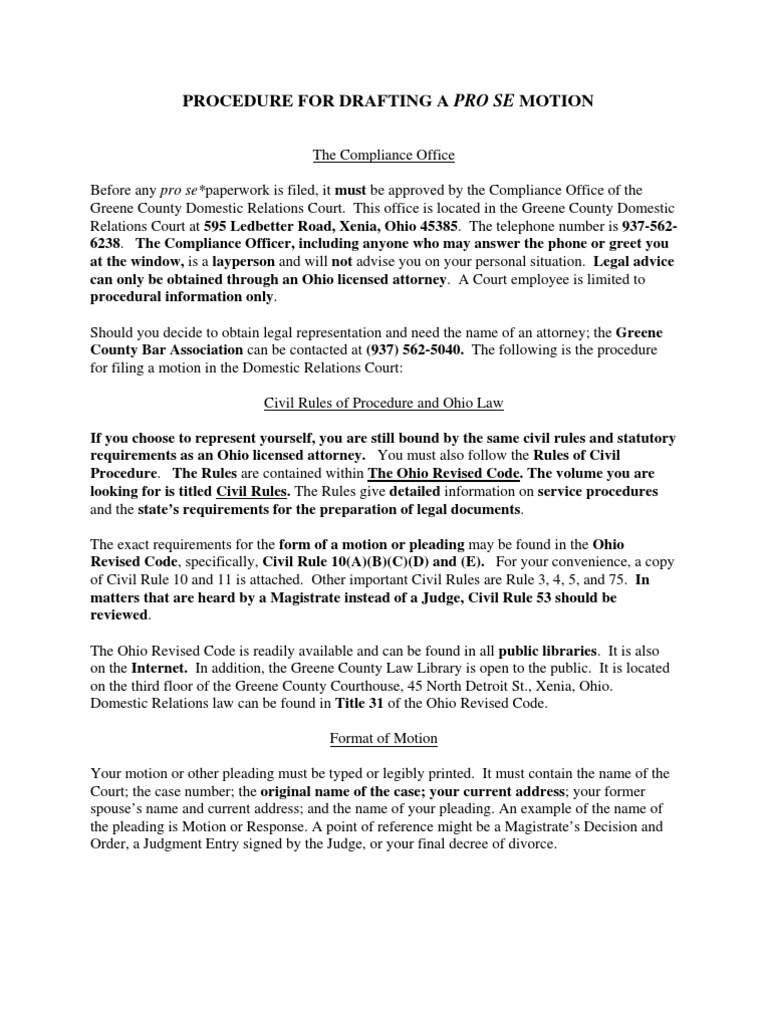 Pro Se Procedures | Download Free PDF | Pleading | Pro Se Legal ...