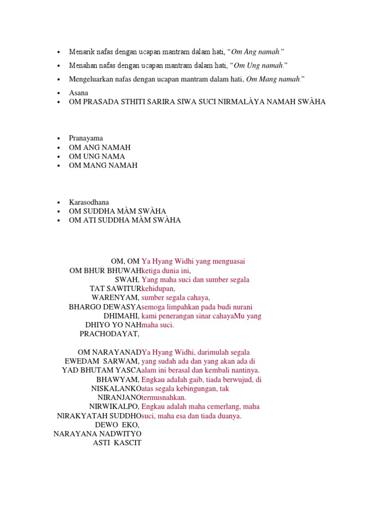 Matra Puja Tri Sandya | PDF