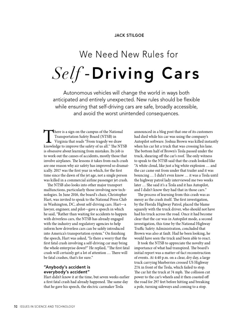 We Need New Rules For Self-Driving Cars | PDF | Artificial Intelligence ...