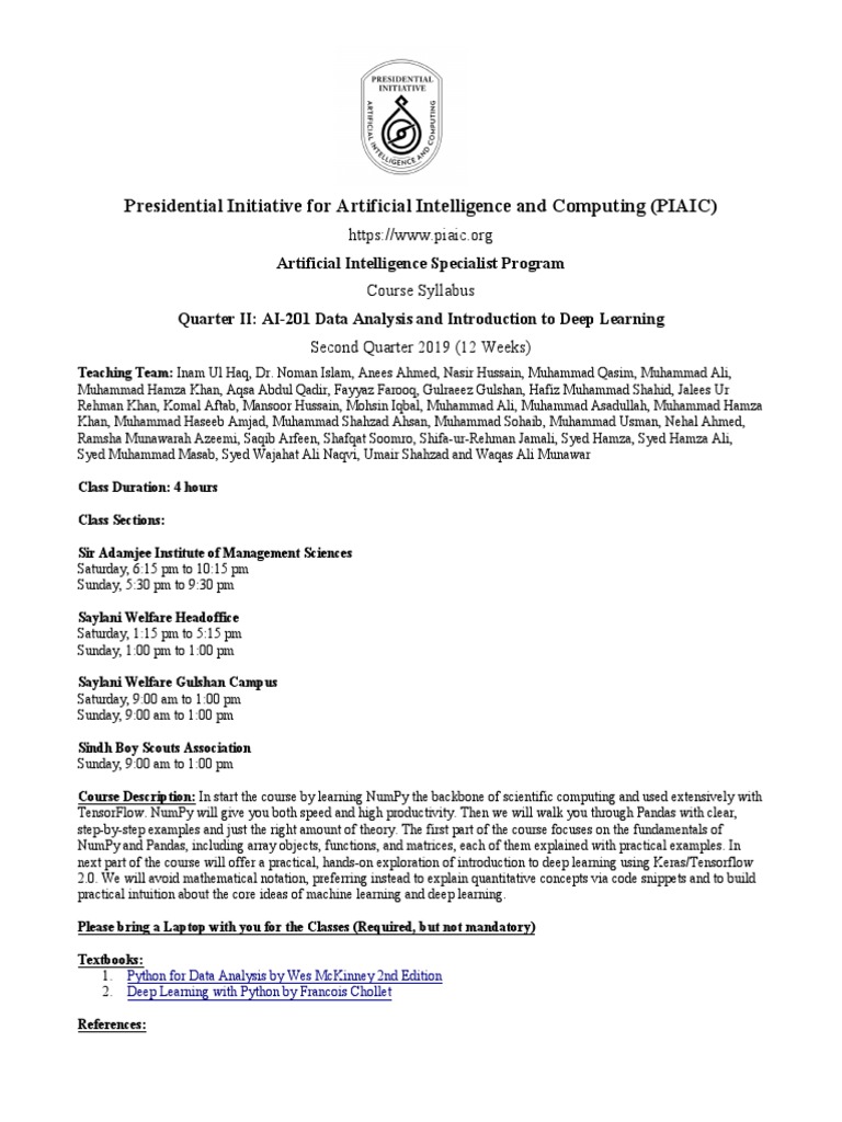 PIAIC Syllabus Quarter - 2 | PDF | Areas Of Computer Science | Computing