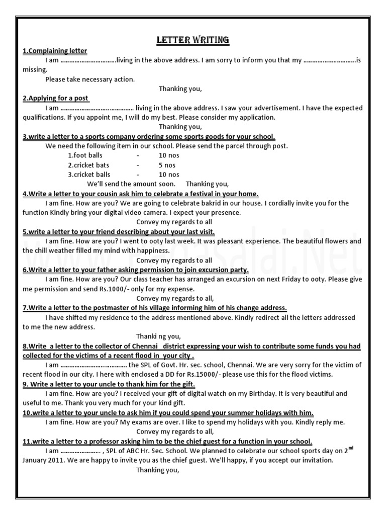 English Letter Writing | PDF | Business