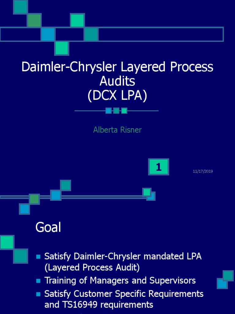 Daimler-Chrysler Layered Process Audits (DCX Lpa) : Alberta Risner ...