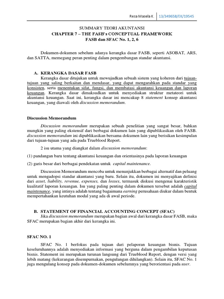 Kerangka Dasar FASB dan SFAC No. 2 | PDF | Karier & Perkembangan | Bisnis