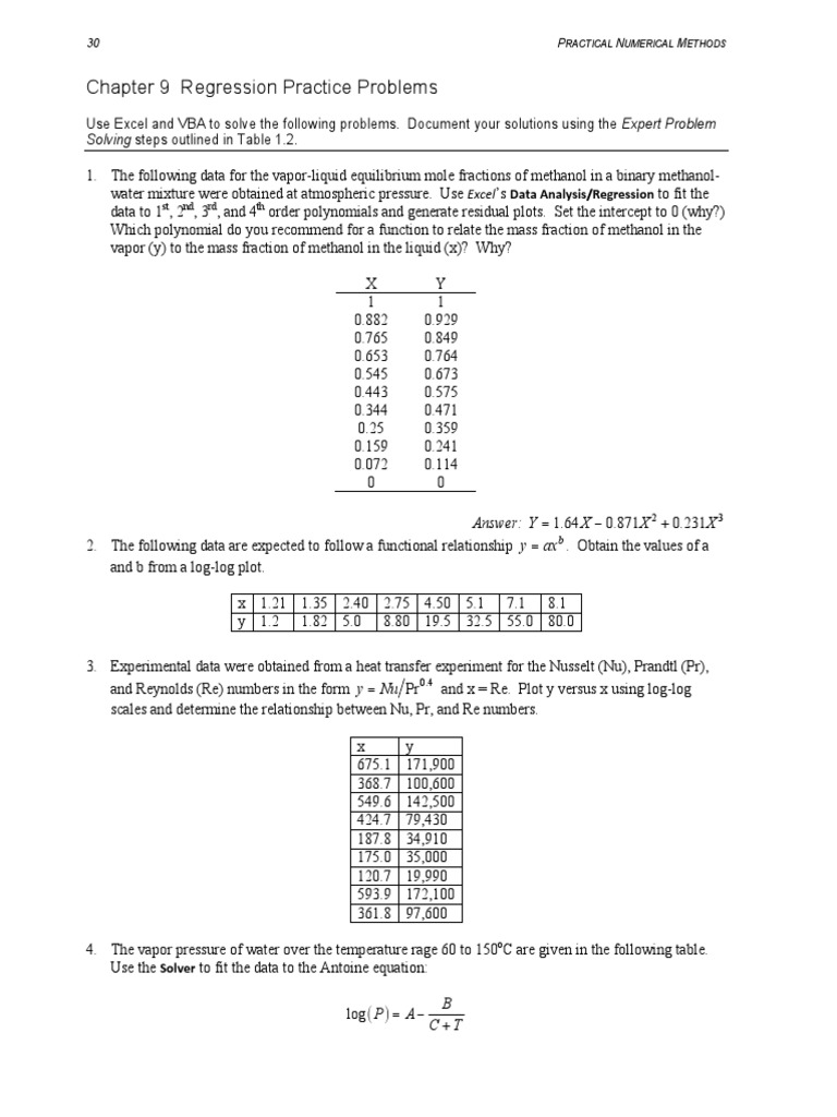 Chapter 9 Regression Practice Problems | PDF | Physical Chemistry | Physics