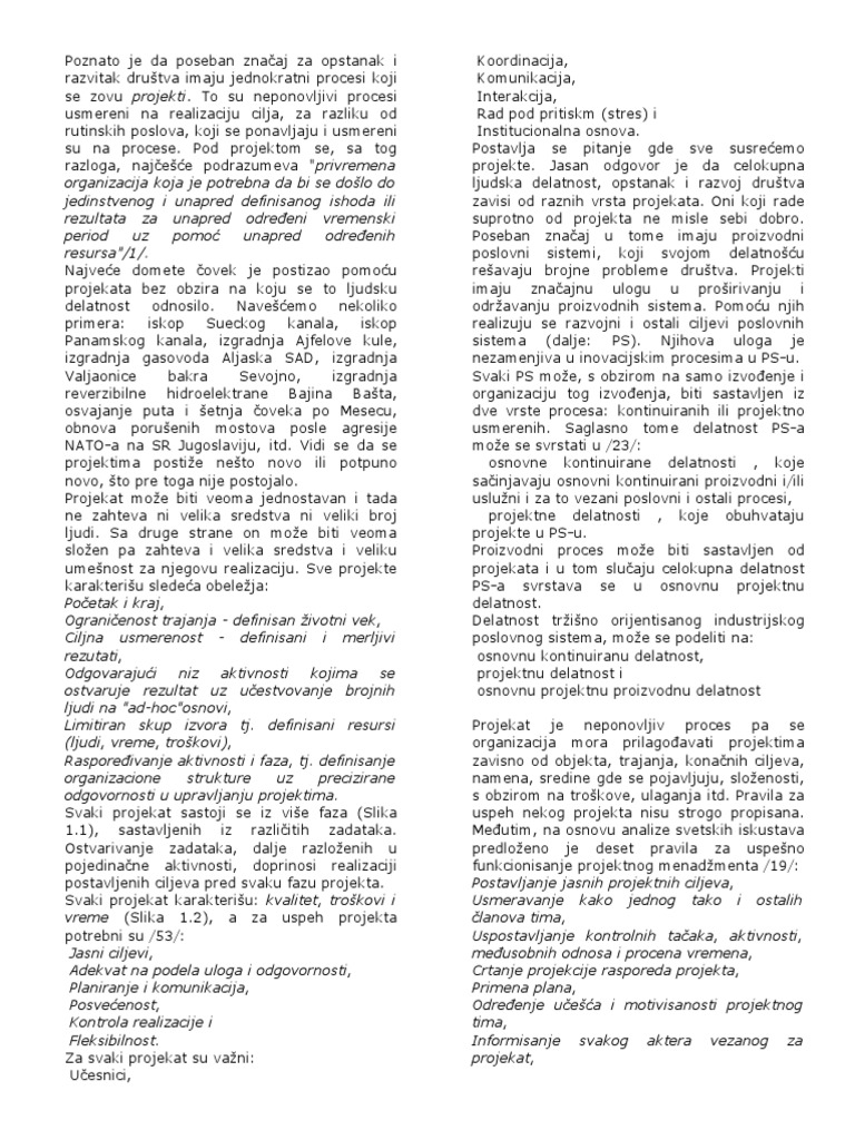 PROJEKTNI MENADZMENT Ispit | PDF