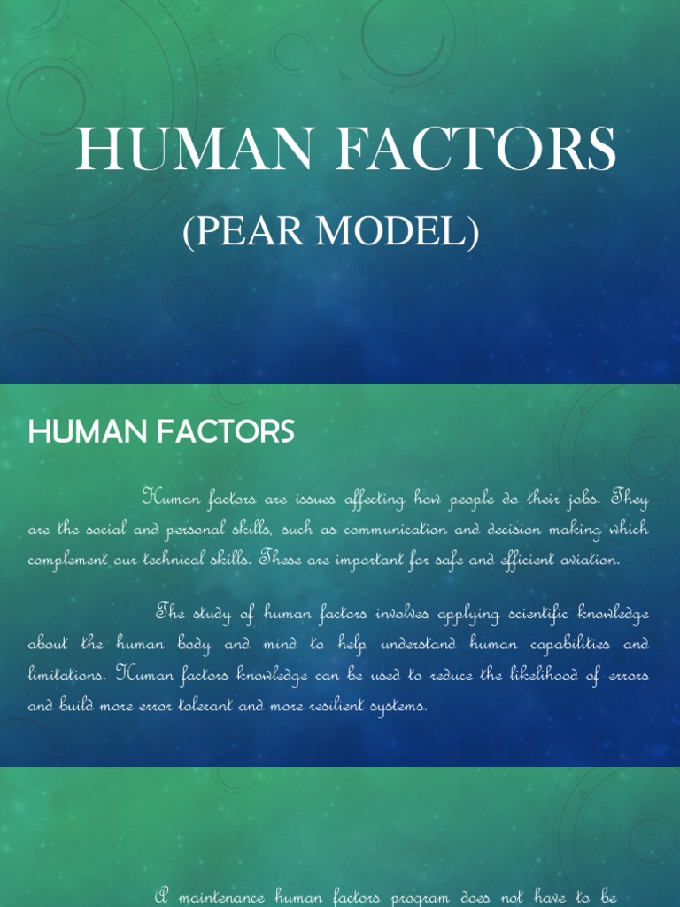 Human Factors: (Pear Model) | PDF | Human Factors And Ergonomics | System