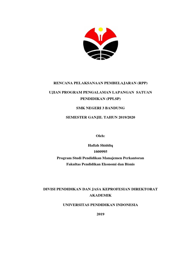 (Print 3) Cover Dan Lembar Pengesahan RPP Ujian | PDF
