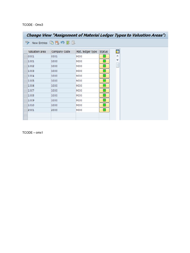SAP Tcodes for Material Ledger Management | PDF