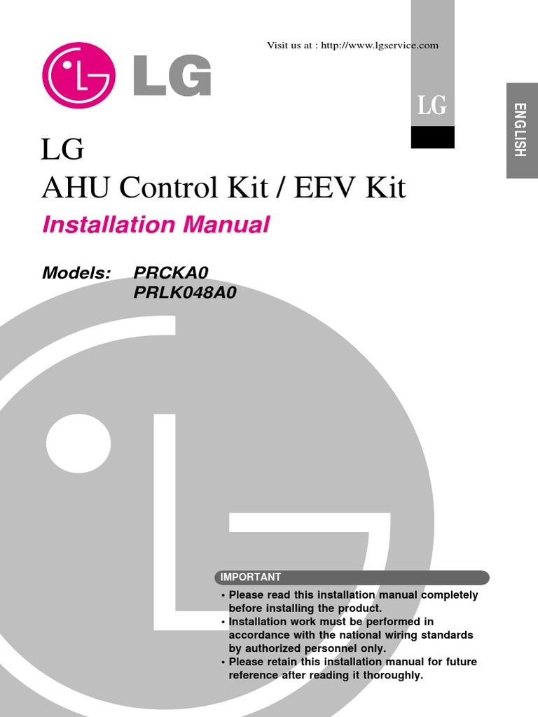 LG AHU Control Kit / EEV Kit: Installation Manual | Electrical Wiring ...