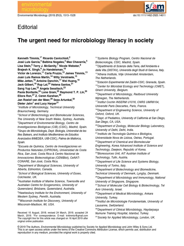 Need of Microbial Literacy | PDF | Microorganism | Microbiology