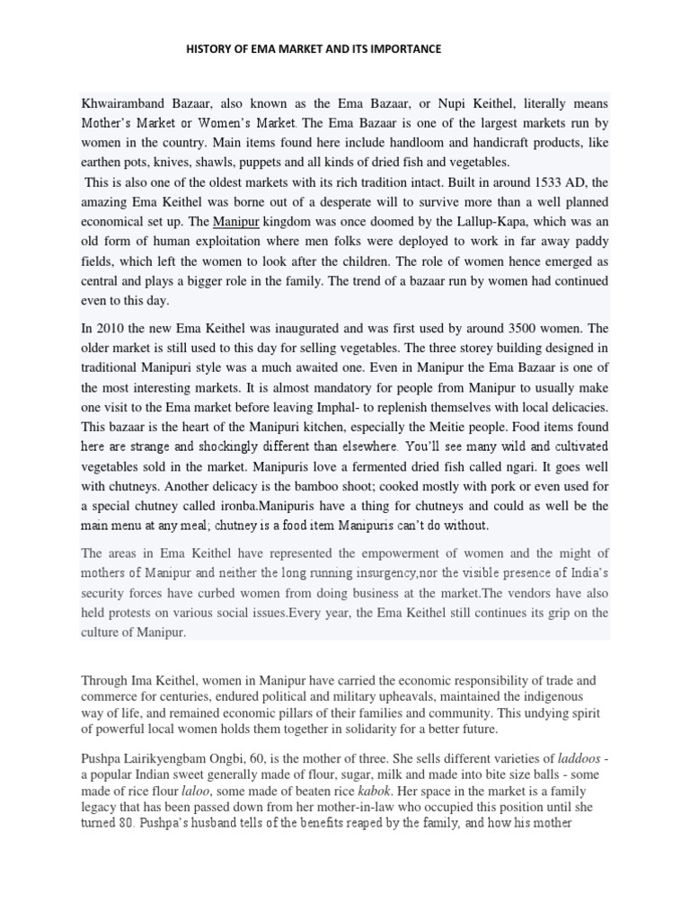 History of Ema Market | PDF | Trade | Market (Economics)