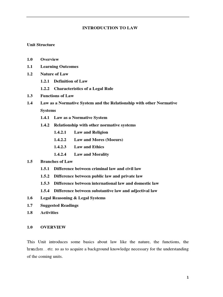 Unit 1 - Introduction To Law PDF | PDF | Statutory Interpretation ...