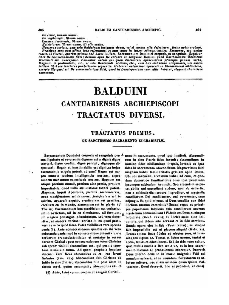 1185-1190, Balduinus Cantauriensis Archiepiscopus, Tractatus Diversi ...