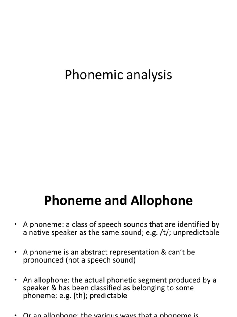 Phonemic Analysis | PDF | Phoneme | Speech