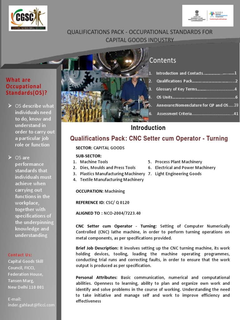 CNC Setter Operator Standards Overview | PDF | Numerical Control ...