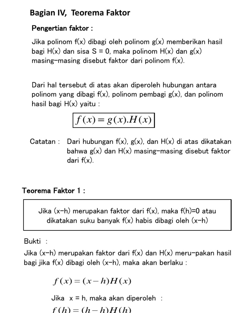 Bagian IV, Teorema Faktor | PDF