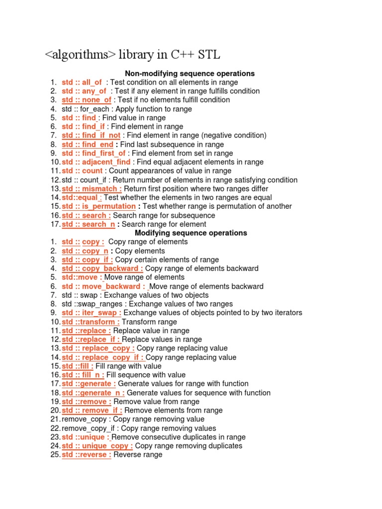 C++ STL Functions | PDF | Array Data Structure | Subroutine