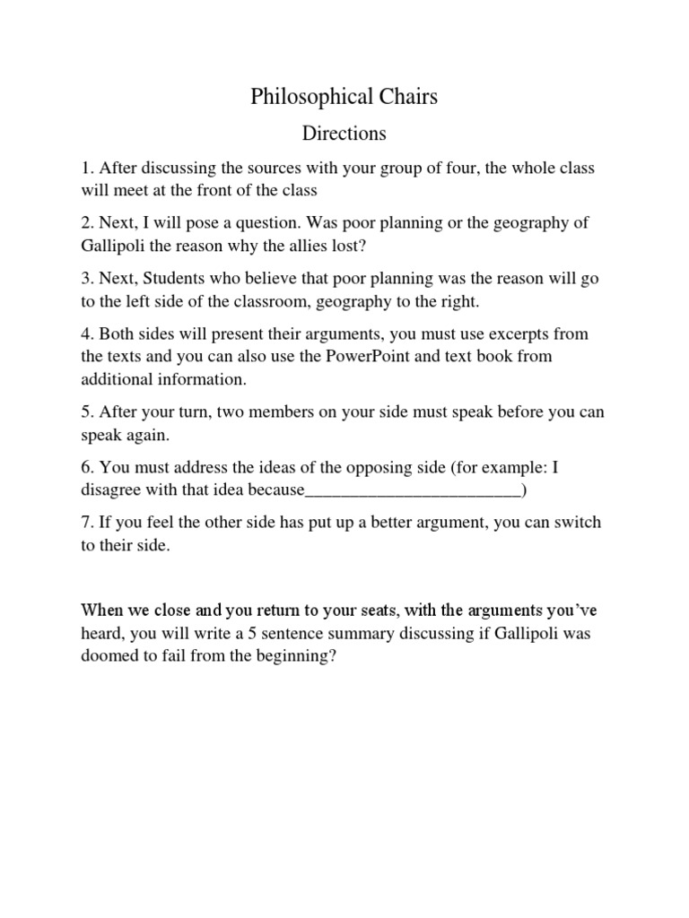 Philosophical Chairs | PDF