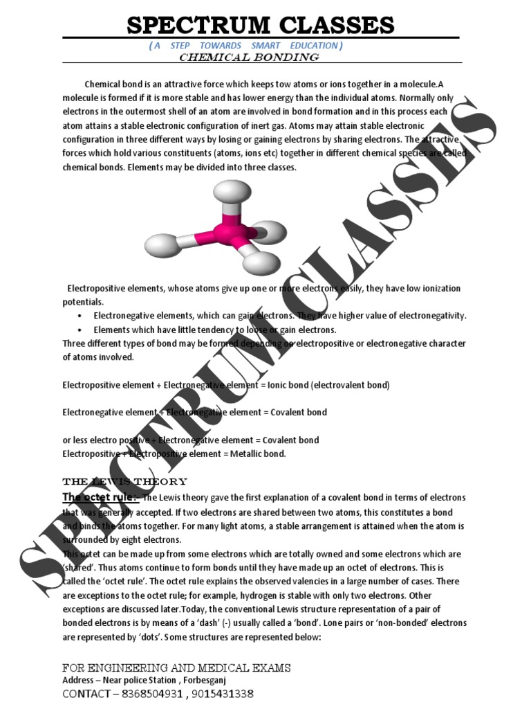 Spectrum Classes: Chemical Bonding Explained | PDF | Covalent Bond | Ion