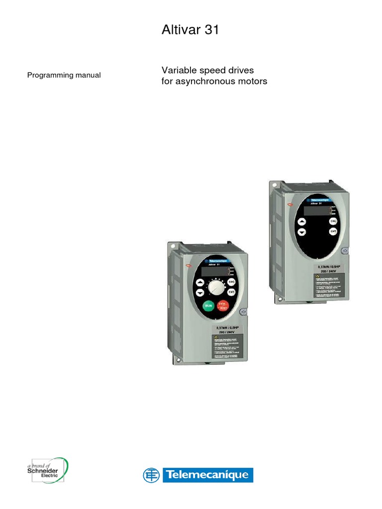 Variable Speed Drives Altivar 31 Programming Manual English Pdf Electromagnetic 
