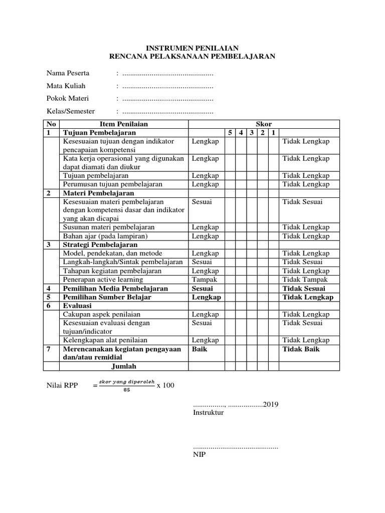 Instrumen Penilaian Peer Teaching | PDF