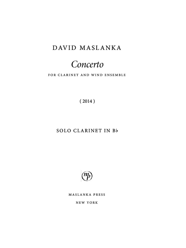 David Maslanka Concerto | PDF