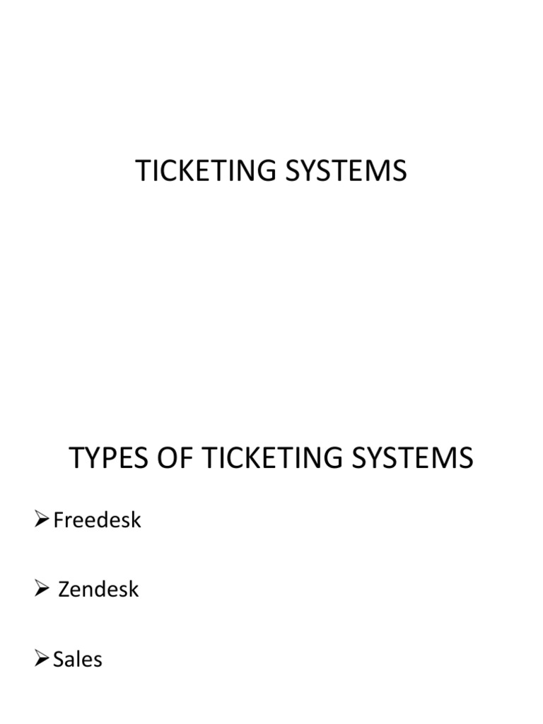 Ticketing Systems | PDF