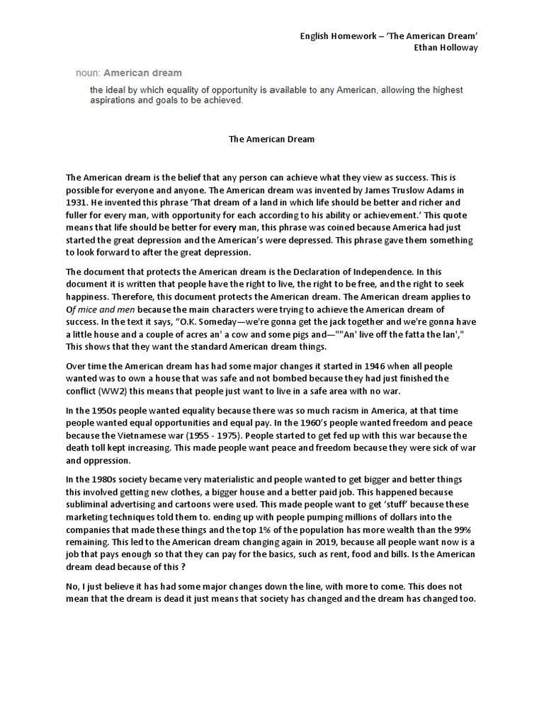 The American Dream | PDF | American Dream