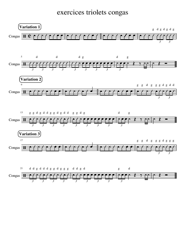 Exercices Triolets Congas | PDF