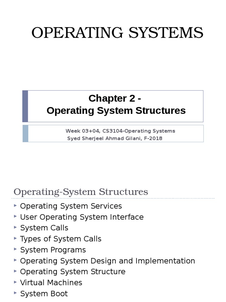 Operating Systems: Chapter 2 - Operating System Structures | PDF ...