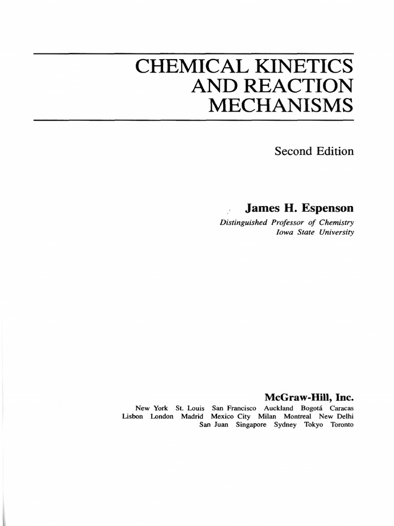 Chemical Kinetics and Reaction Mechanisms: Second Edition | PDF ...