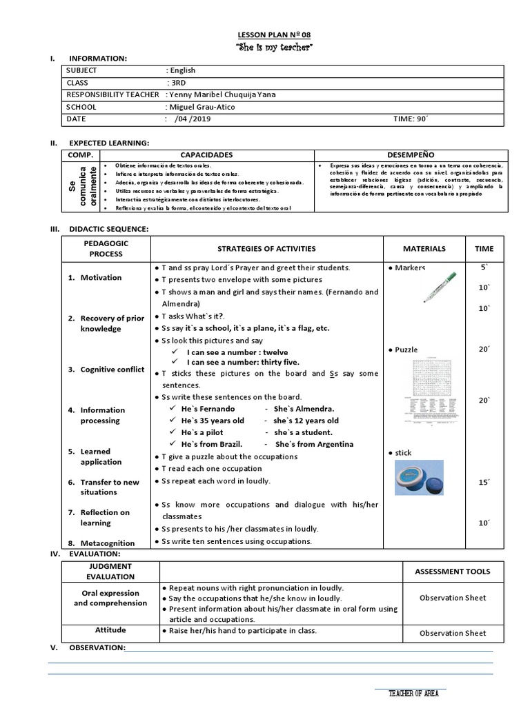 Lesson Plan #08 | PDF | Reading Comprehension | Education Theory