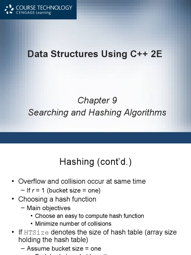 Data Structures Using C++ 2E: Searching and Hashing Algorithms | PDF | Array Data Structure ...