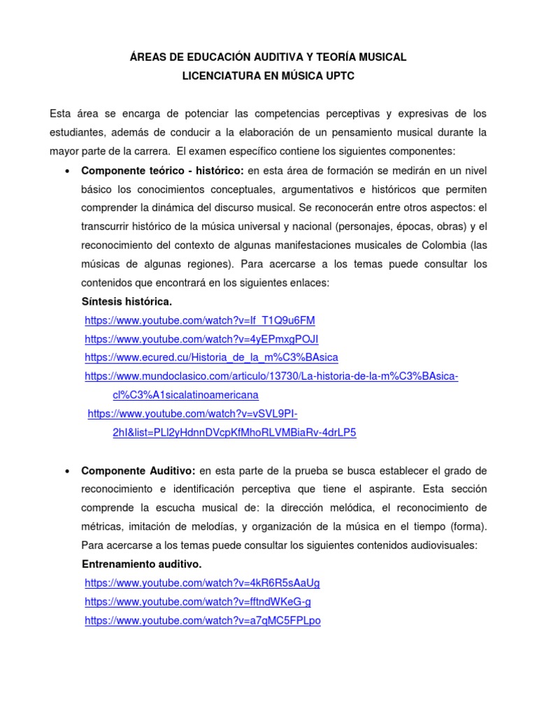 Prueba Audicion Teoria Musical | PDF | Melodía | Aprendizaje