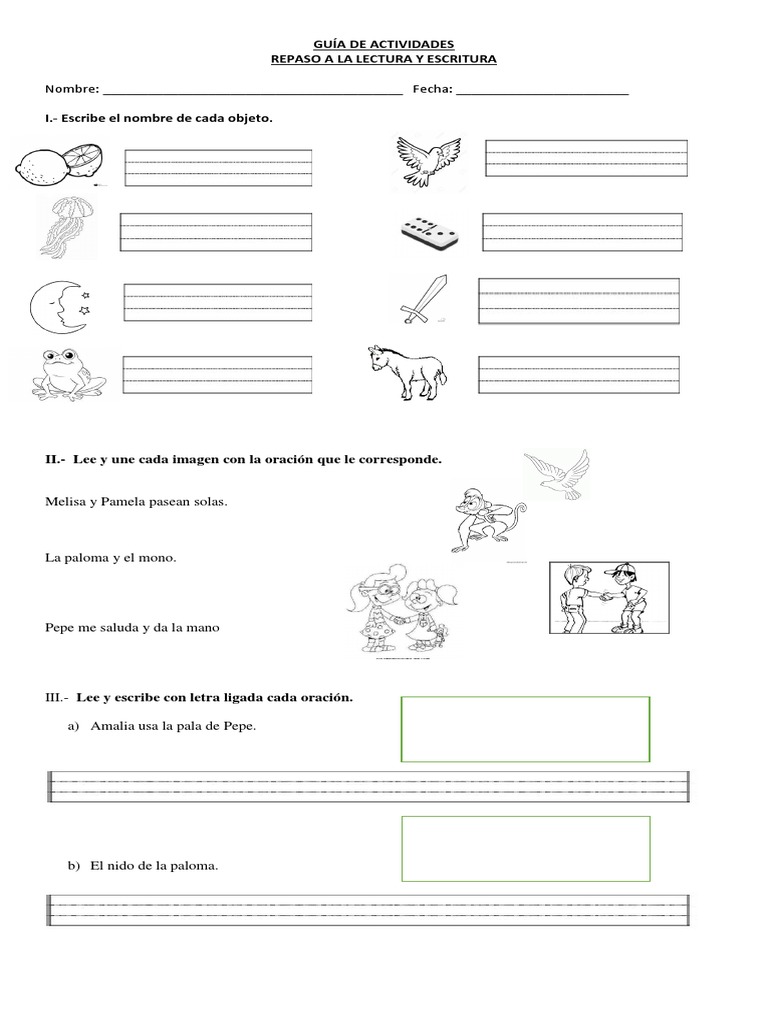 GUÍA DE ACTIVIDADES Apoyo A La Lectura y Escritura | PDF