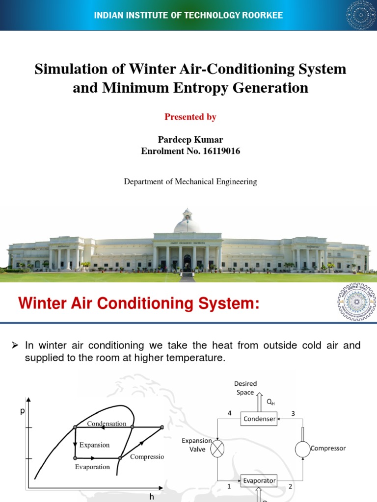 Simulation of Winter Air-Conditioning System and Minimum Entropy Generation | PDF | Technology ...