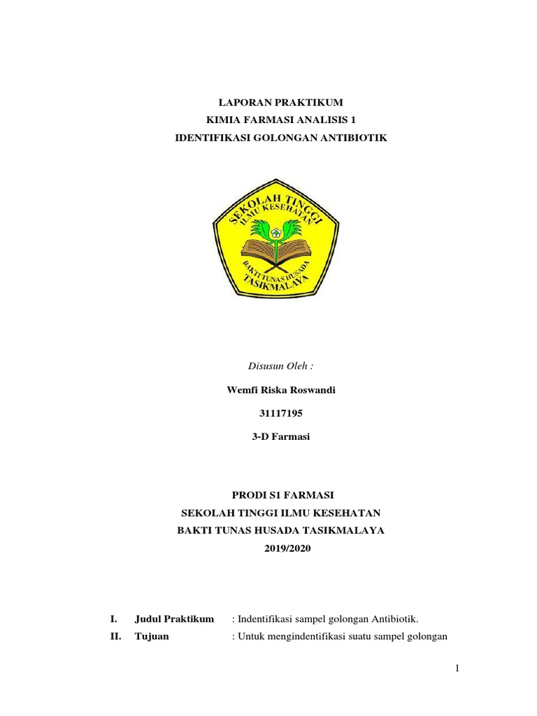 Laporan Praktikum Kimia Farmasi Analisis 1 Identifikasi Golongan ...