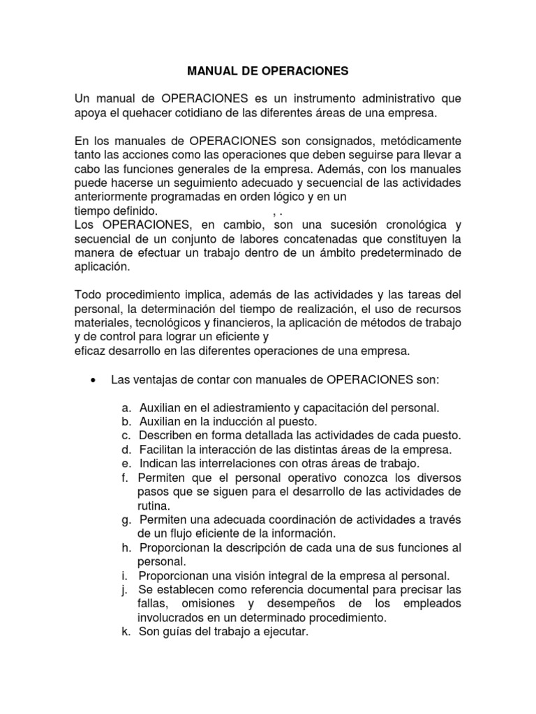 Manual de Operaciones | PDF | Informática y tecnología de la ...