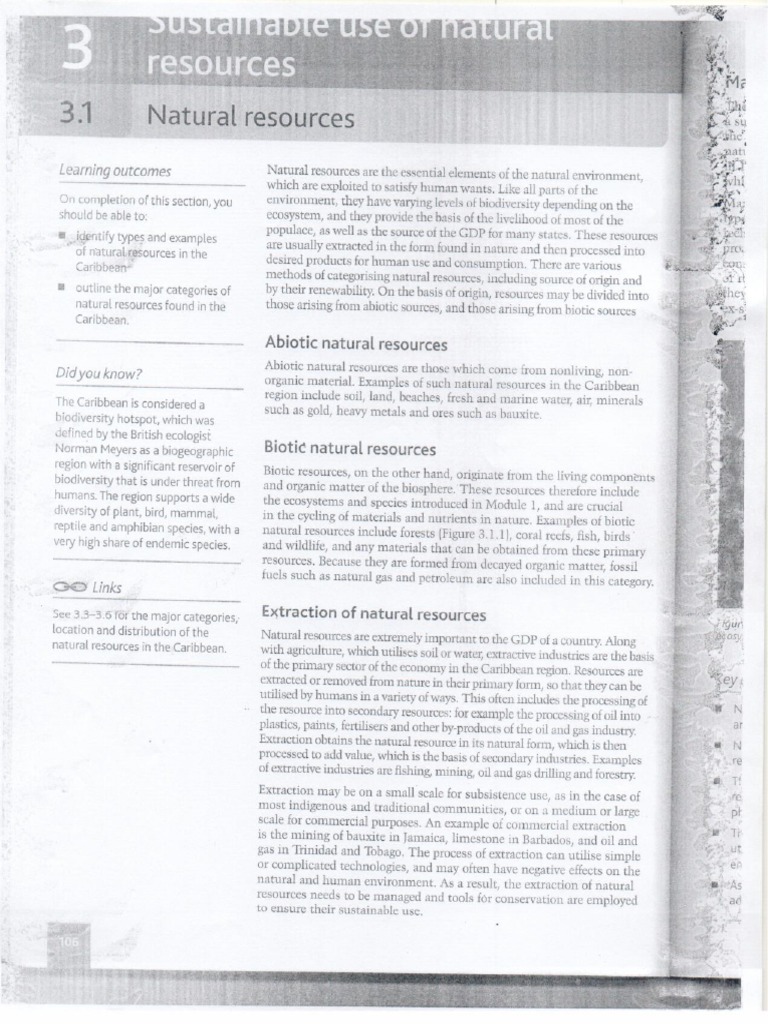 CAPE Environmental Science Unit 1 | PDF