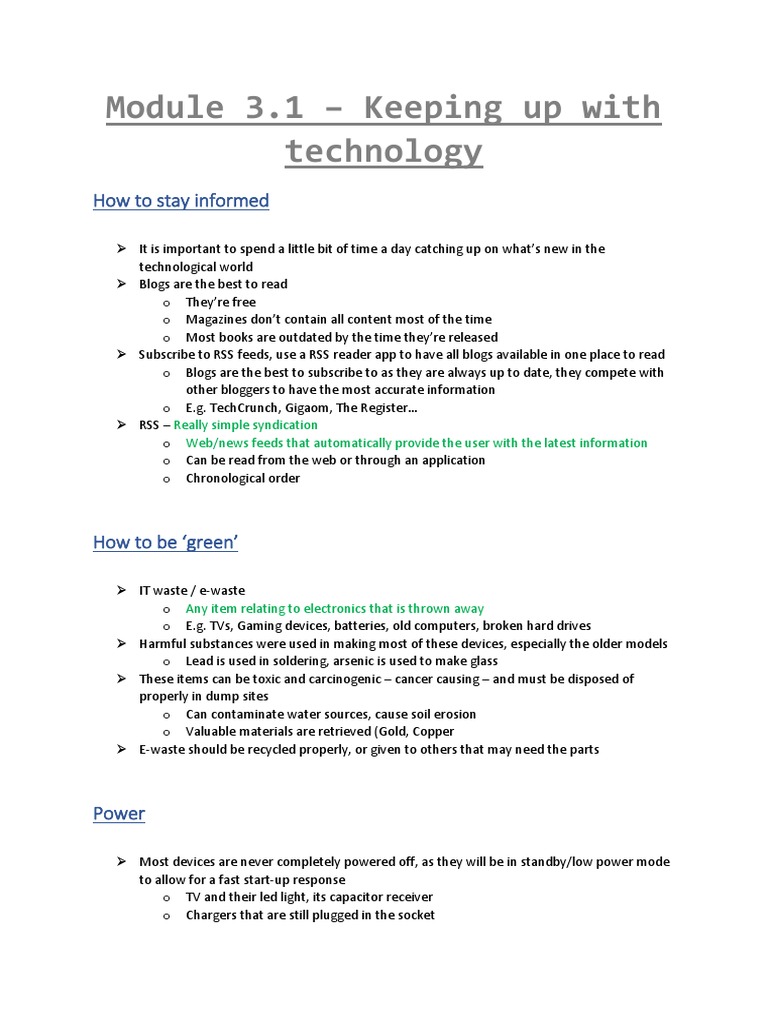 Staying Updated on Tech and E-Waste | PDF | Software | Computing