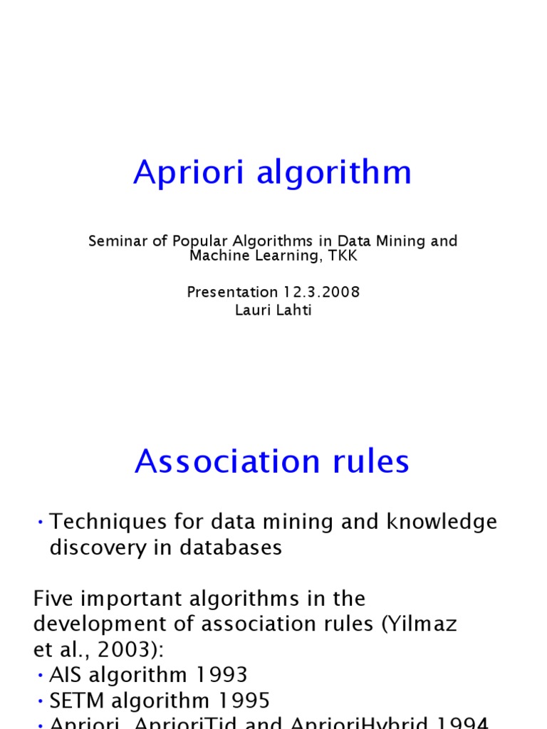 Apriori | PDF | Applied Mathematics | Algorithms