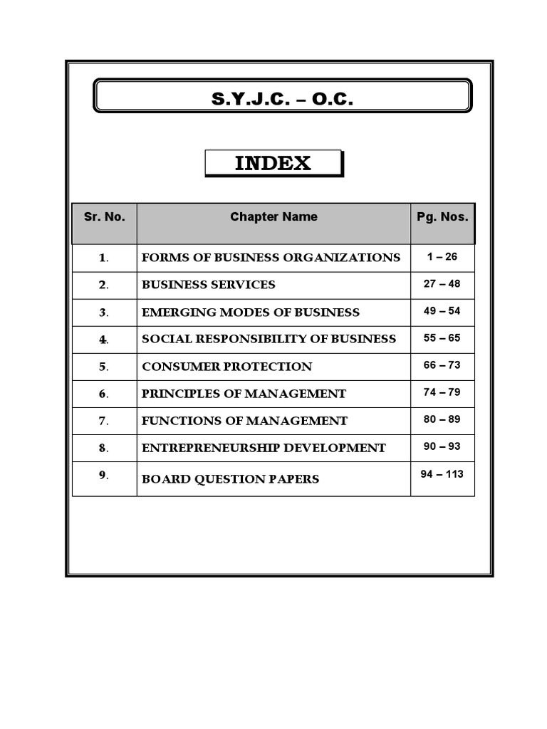 Syjc Oc Objectives | PDF | Partnership | Sole Proprietorship