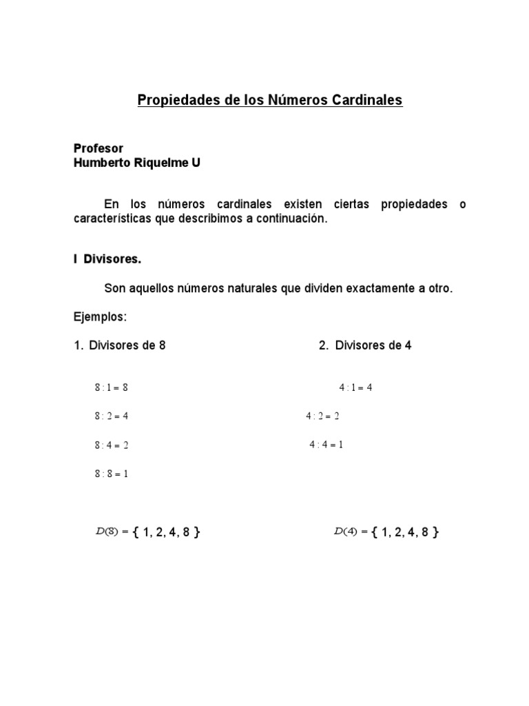 Propiedades de los Números Cardinales | PDF | Número primo | Números